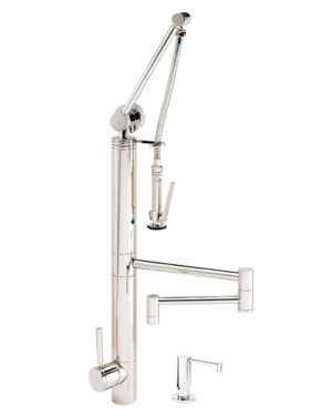 Waterstone Contemporary Gantry Pulldown Faucet w/ 18" Articulated Spout ...