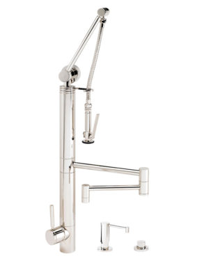 Waterstone Contemporary Gantry Pulldown Faucet w/ 18" Articulated Spout ...