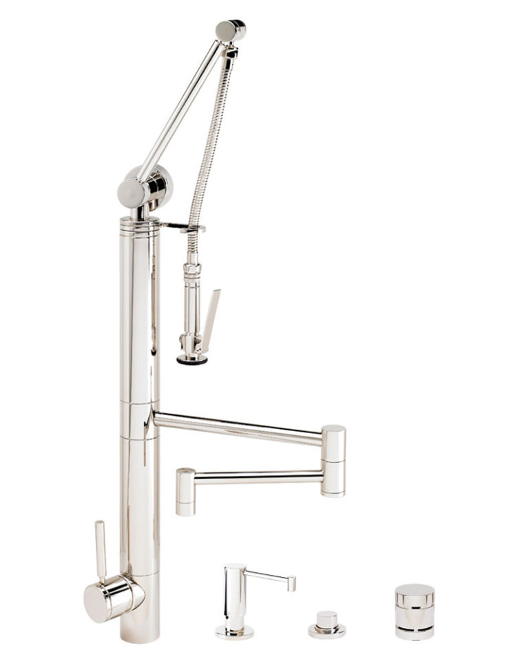 Waterstone Contemporary Gantry Pulldown Faucet w/ 18" Articulated Spout ...